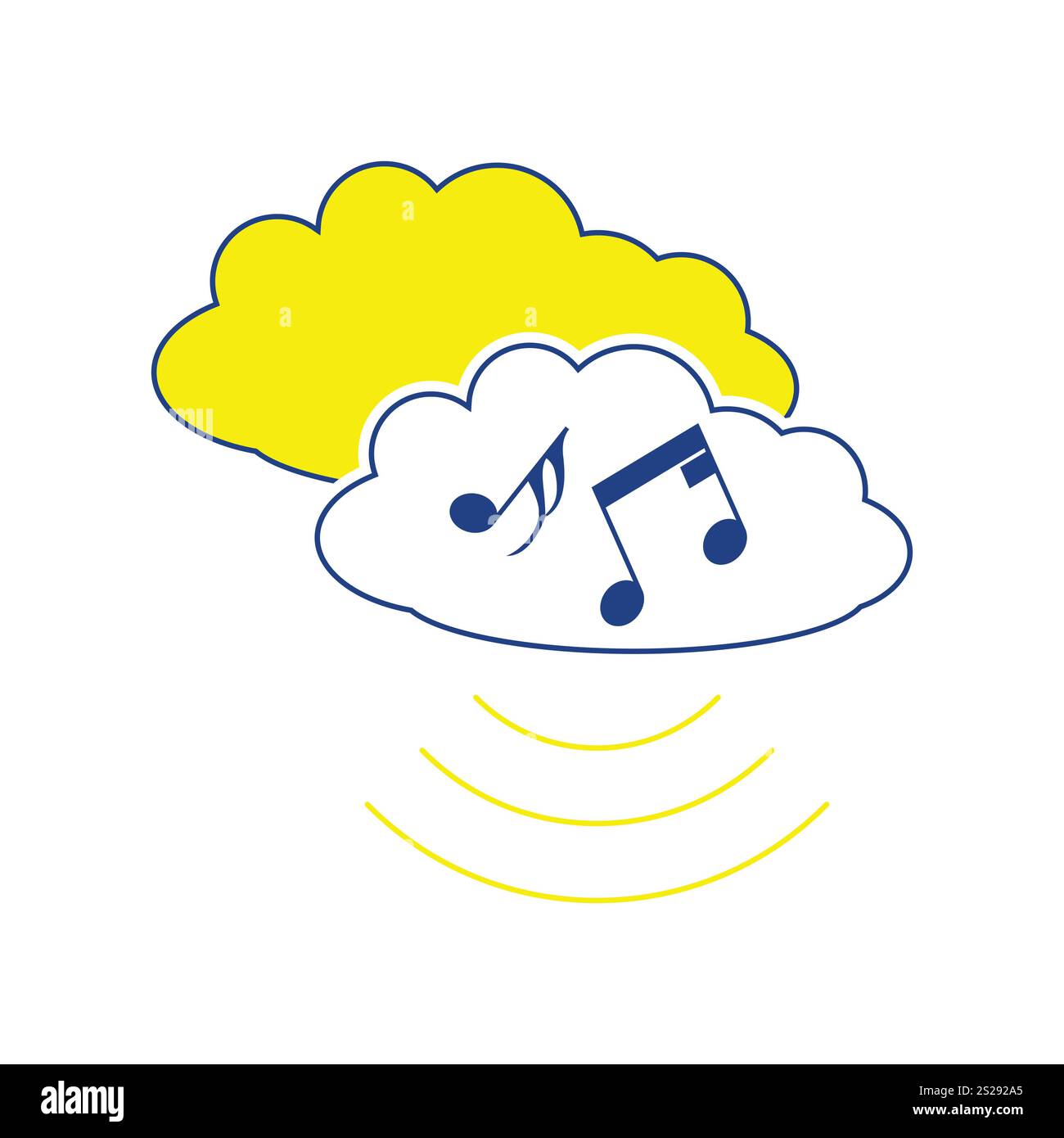 Music cloud icon. Thin line design. Vector illustration Stock Photo - Alamy