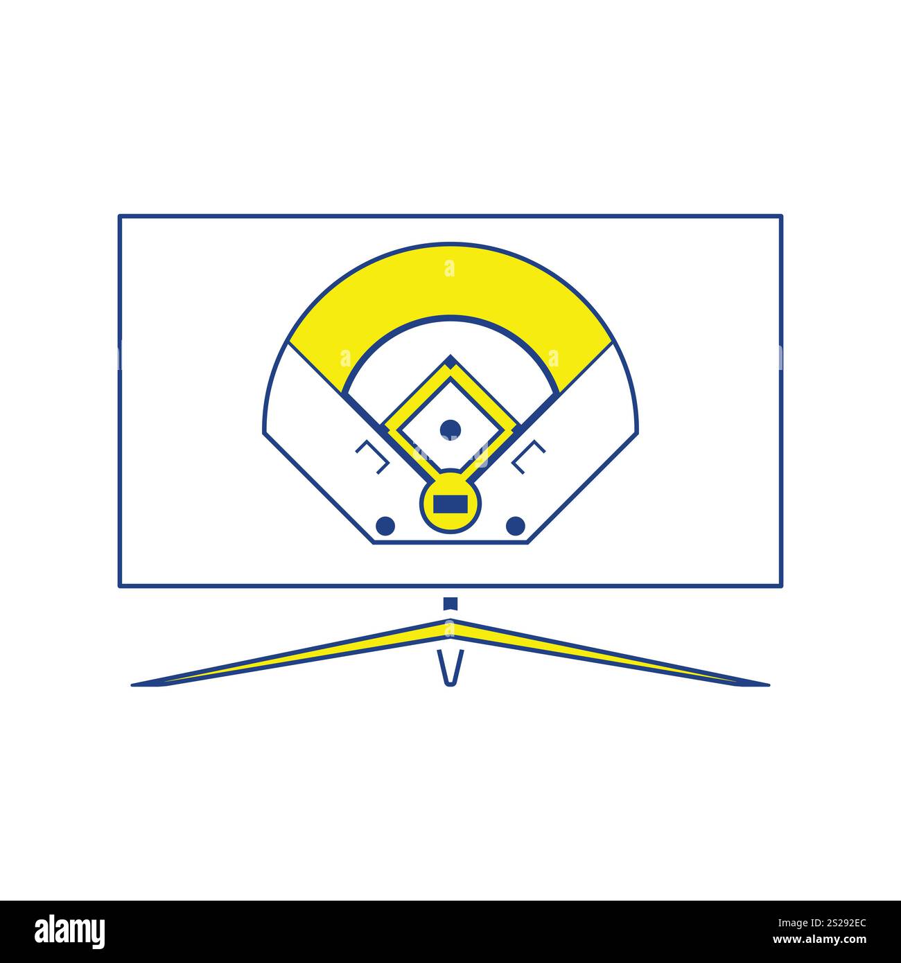 Baseball tv translation icon. Thin line design. Vector illustration ...
