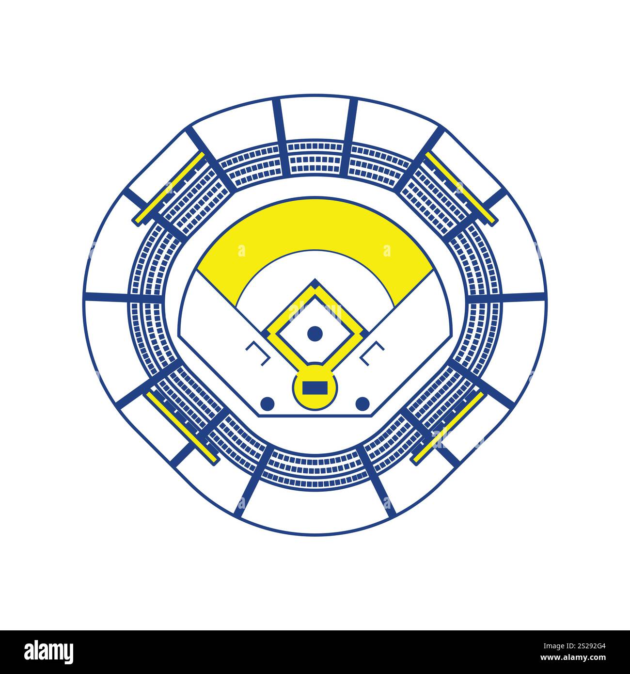 Baseball stadium icon. Thin line design. Vector illustration Stock ...
