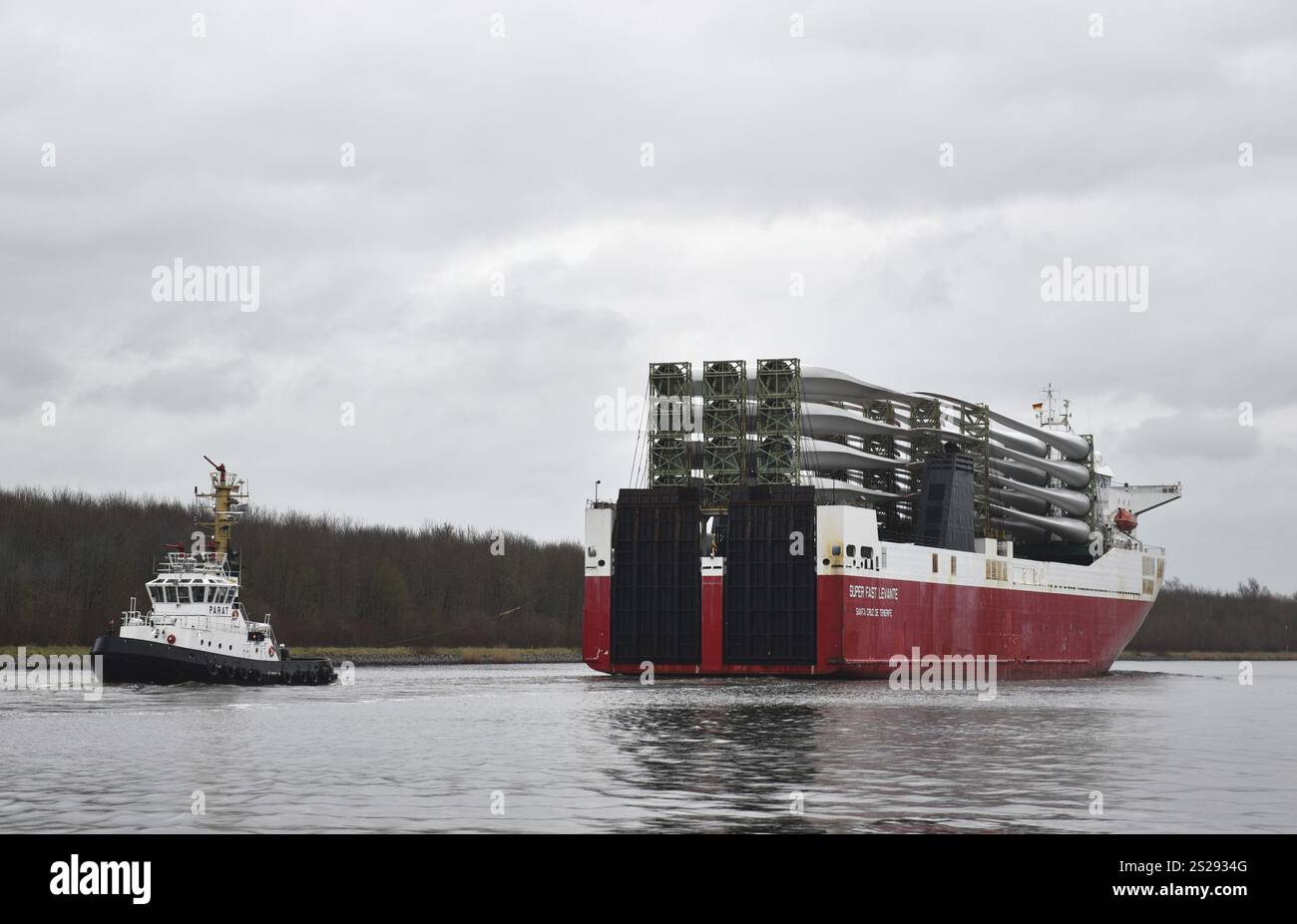 Ro-Ro Cargo ship, cargo ship Super Fast Levante travelling with rotor ...