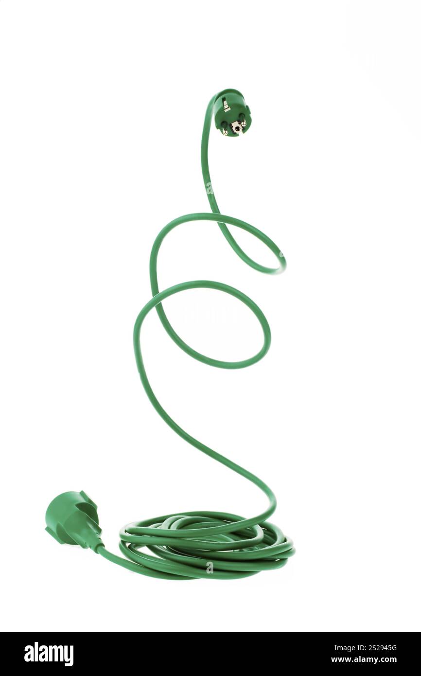 One power plug and one power cable. Power supply and energy consumption ...