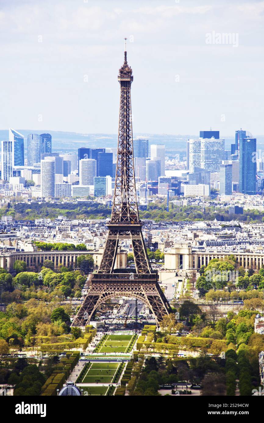 Paris, France. The Eiffel Tower, the symbol of the city. View from the ...