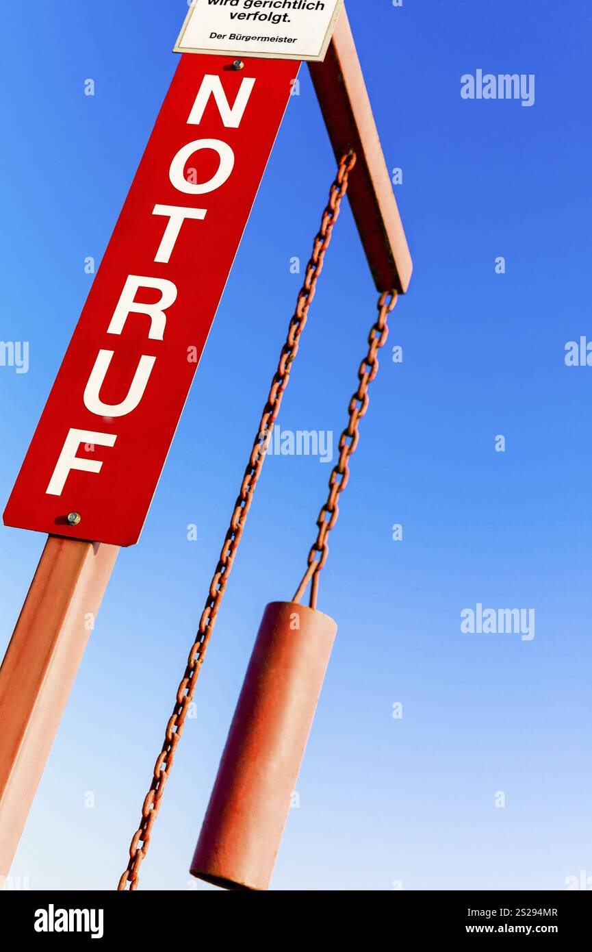 Emergency call sign, symbol photo for emergencies and rescue services ...