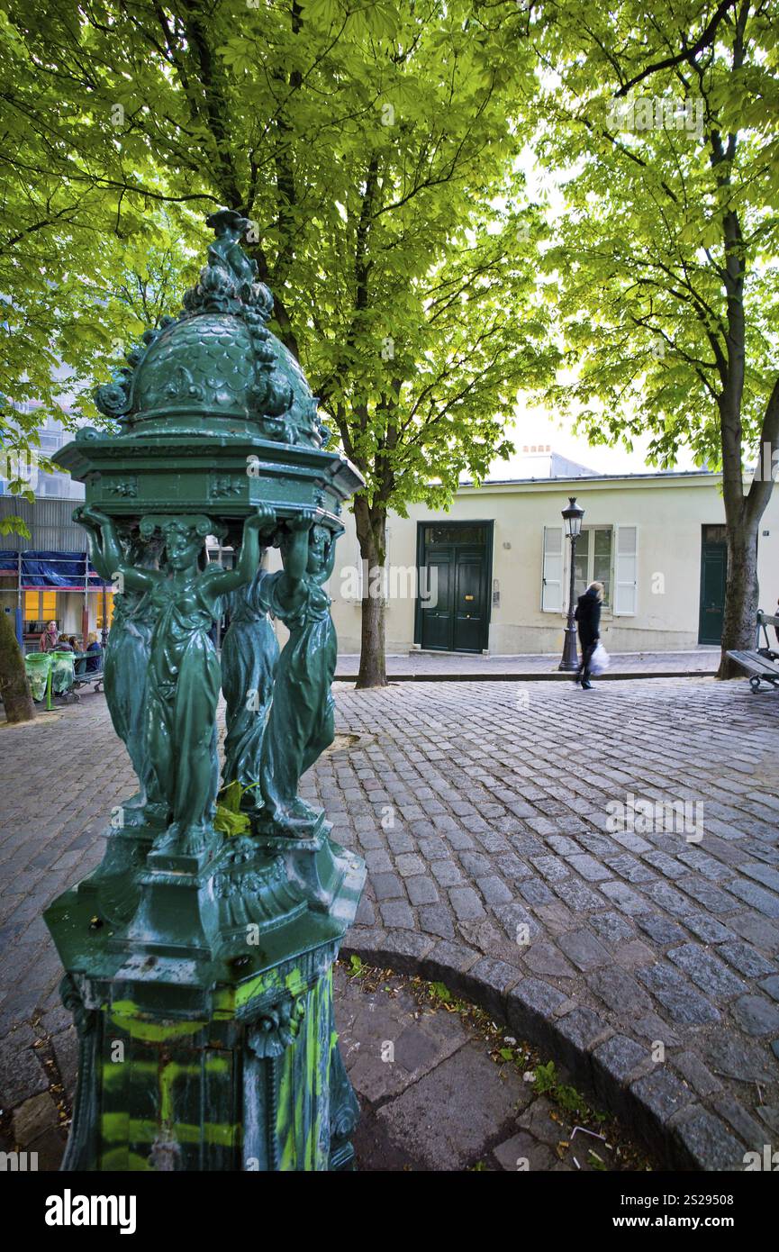 The artists' quarter of Montmartre in Paris, France. Original entrance ...