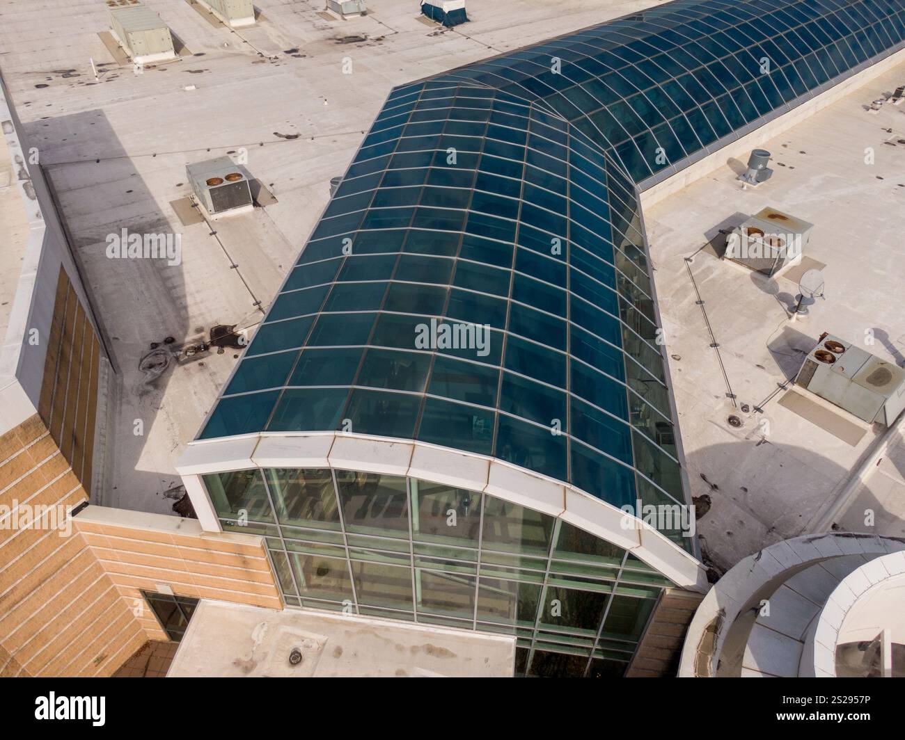 Day Time Drone Images of Large Commercial Building With a TPO Roof and ...