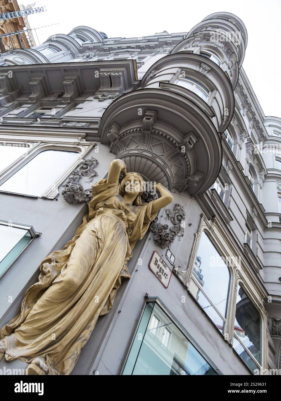 Sculpture on an urban villa, symbolic photo for architecture, old ...