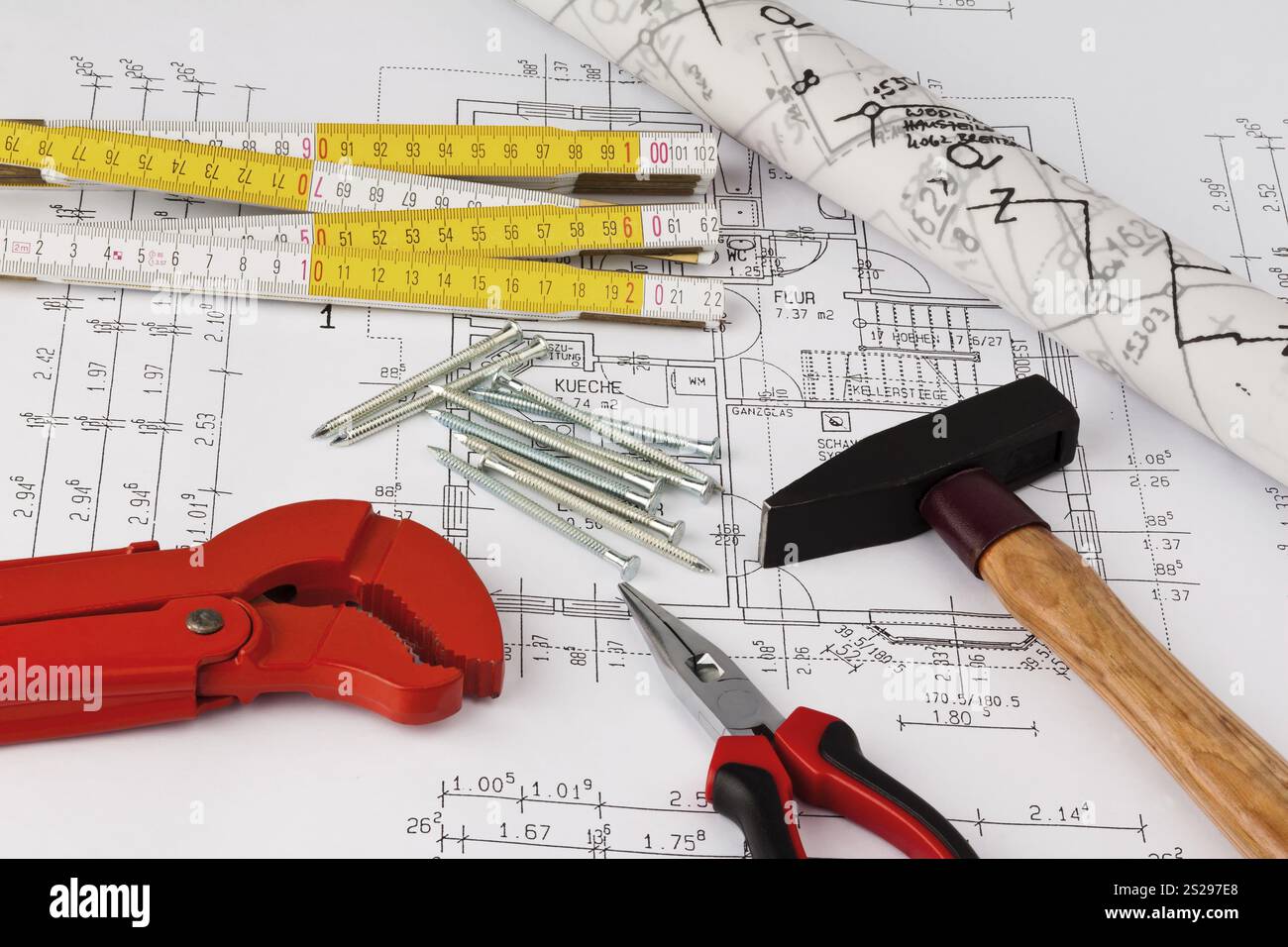 Construction plan for a residential building. Drawings and plans by an ...