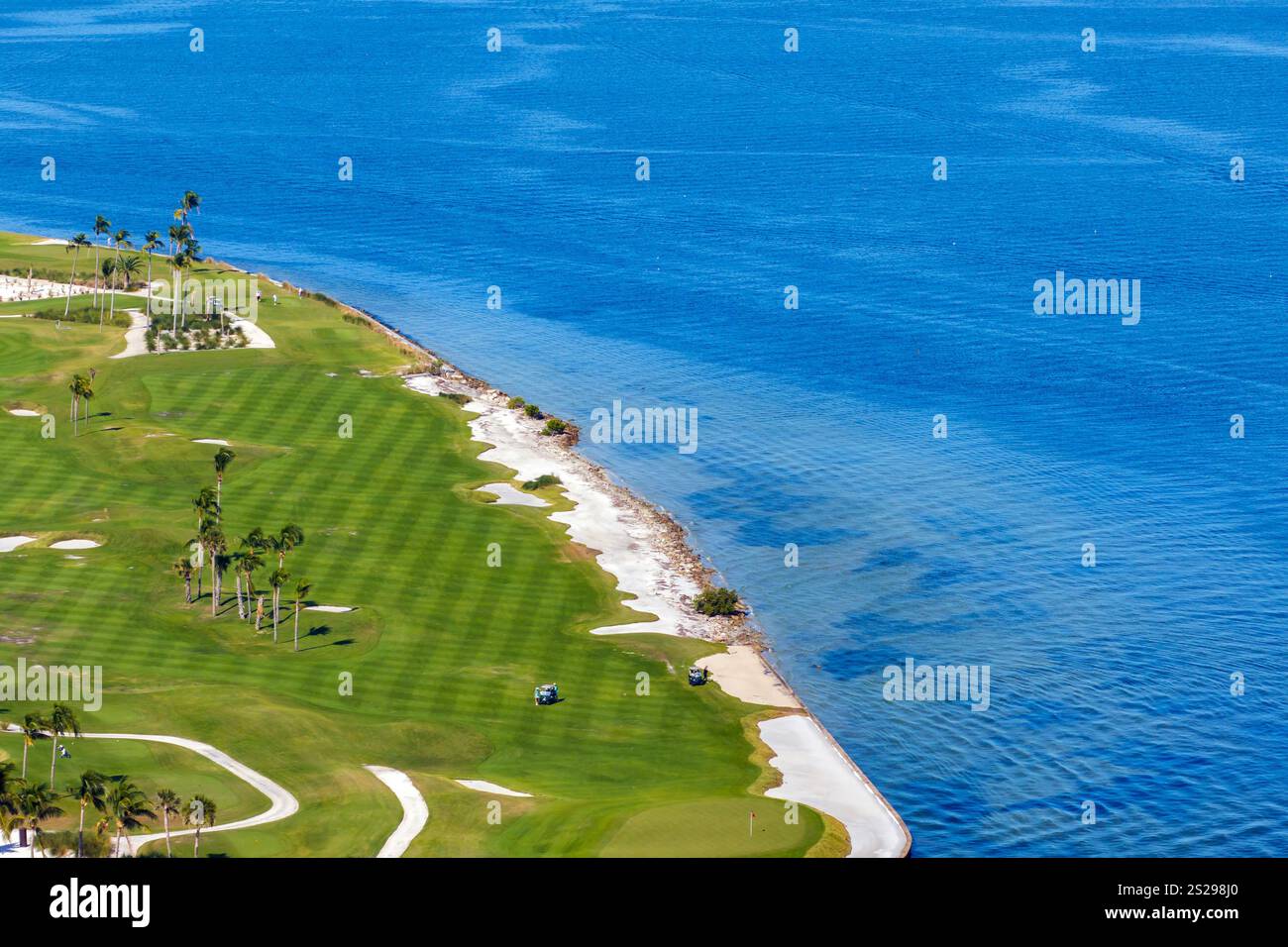Large golf course and sports grounds with green grass in Boca Grande ...