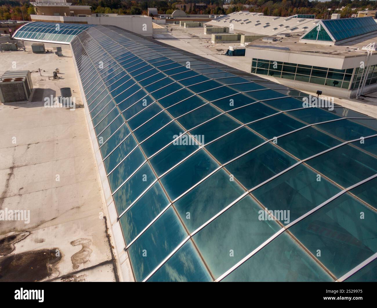 Day Time Drone Images of Large Commercial Building With a TPO Roof and ...