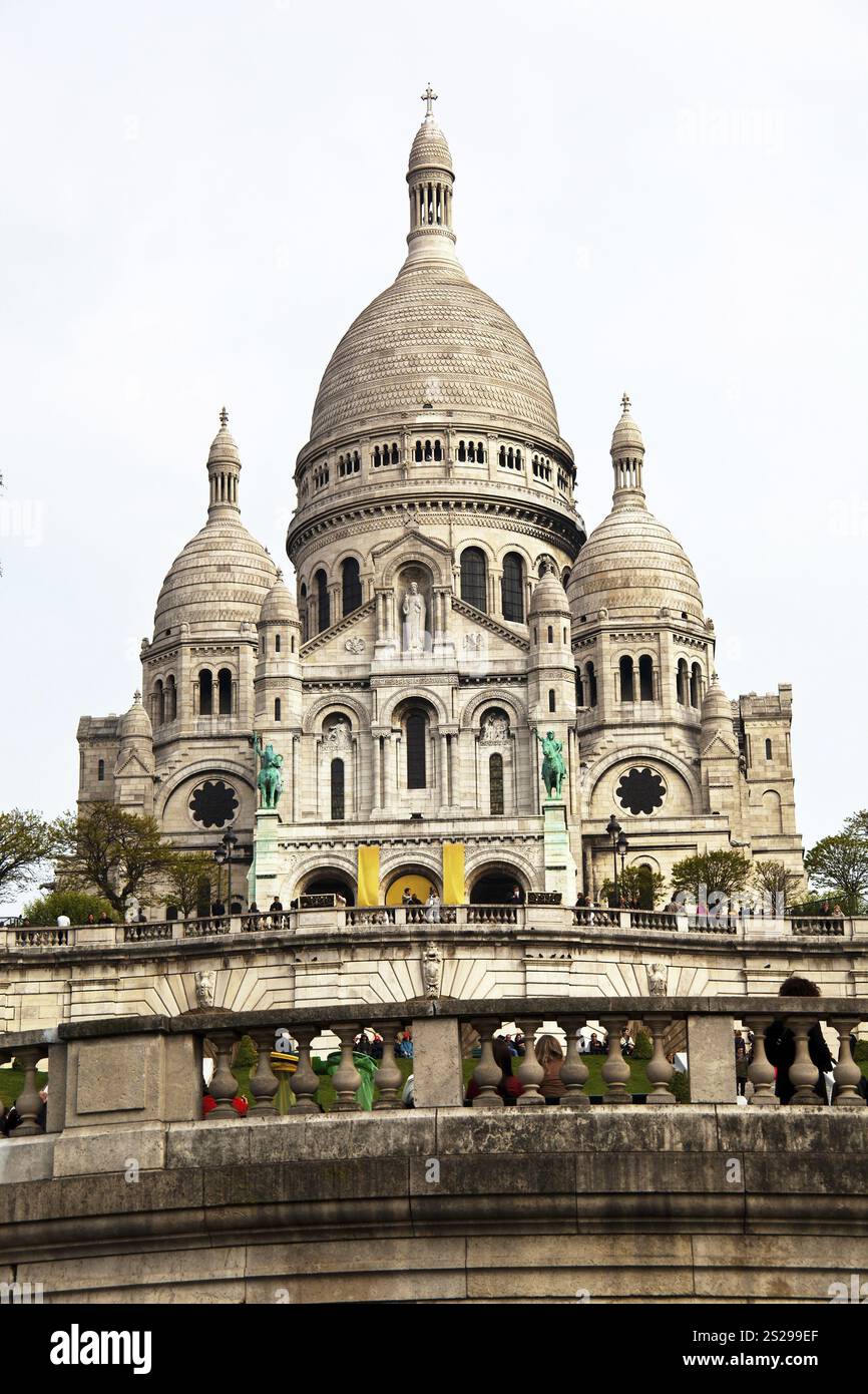 The Sacre Coeur church on Montmartre in Paris. One of the landmarks of ...