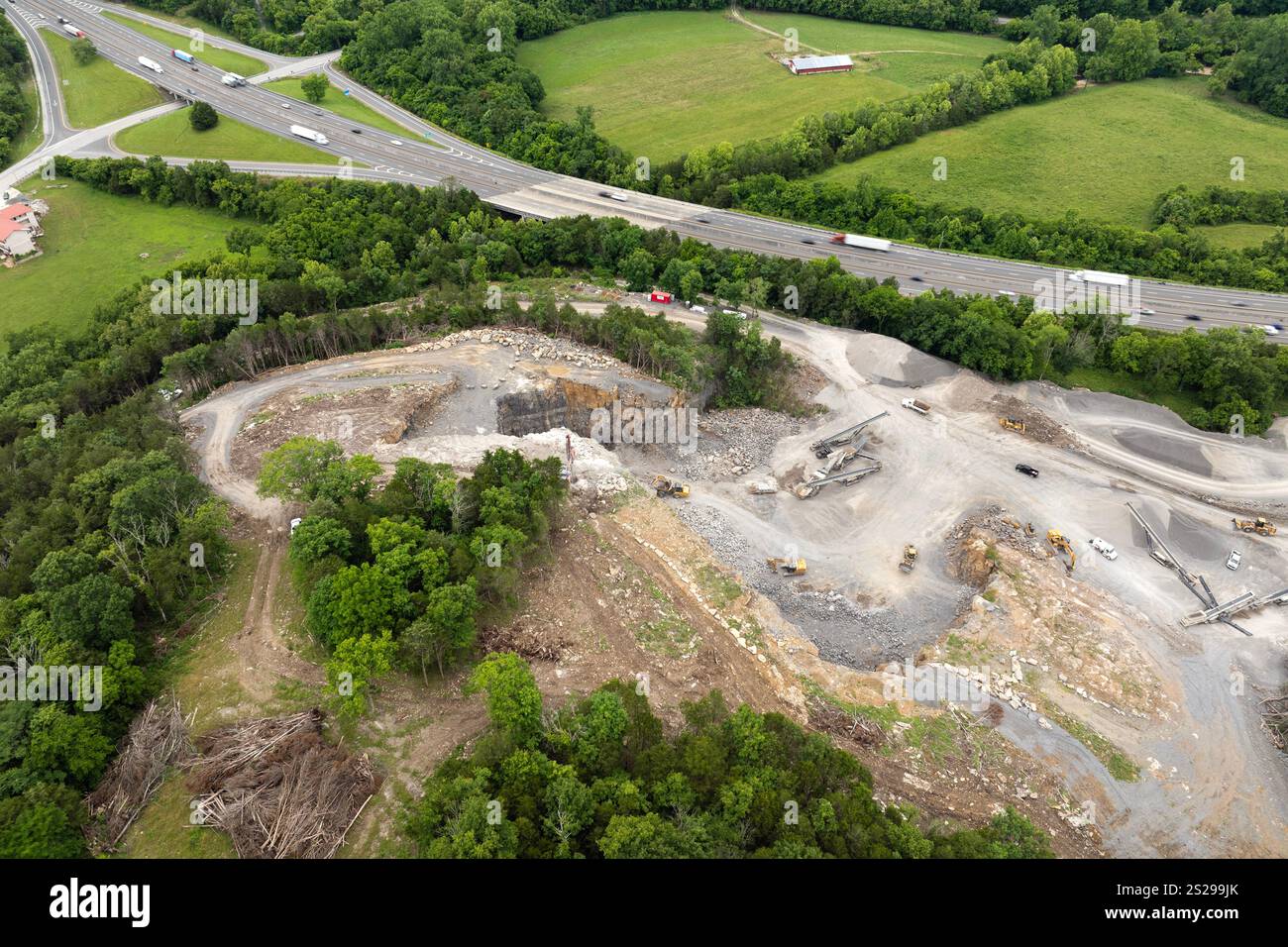 Open-pit mine of gravel materials for construction industry in ...