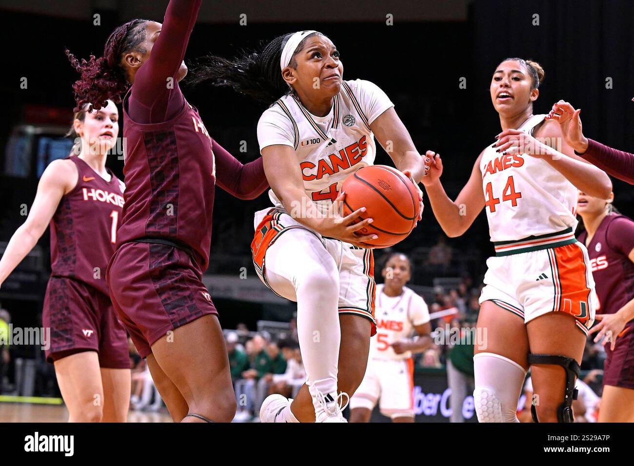 CORAL GABLES, FL - JANUARY 05: Miami guard Leah Harmon (42) puts up a ...