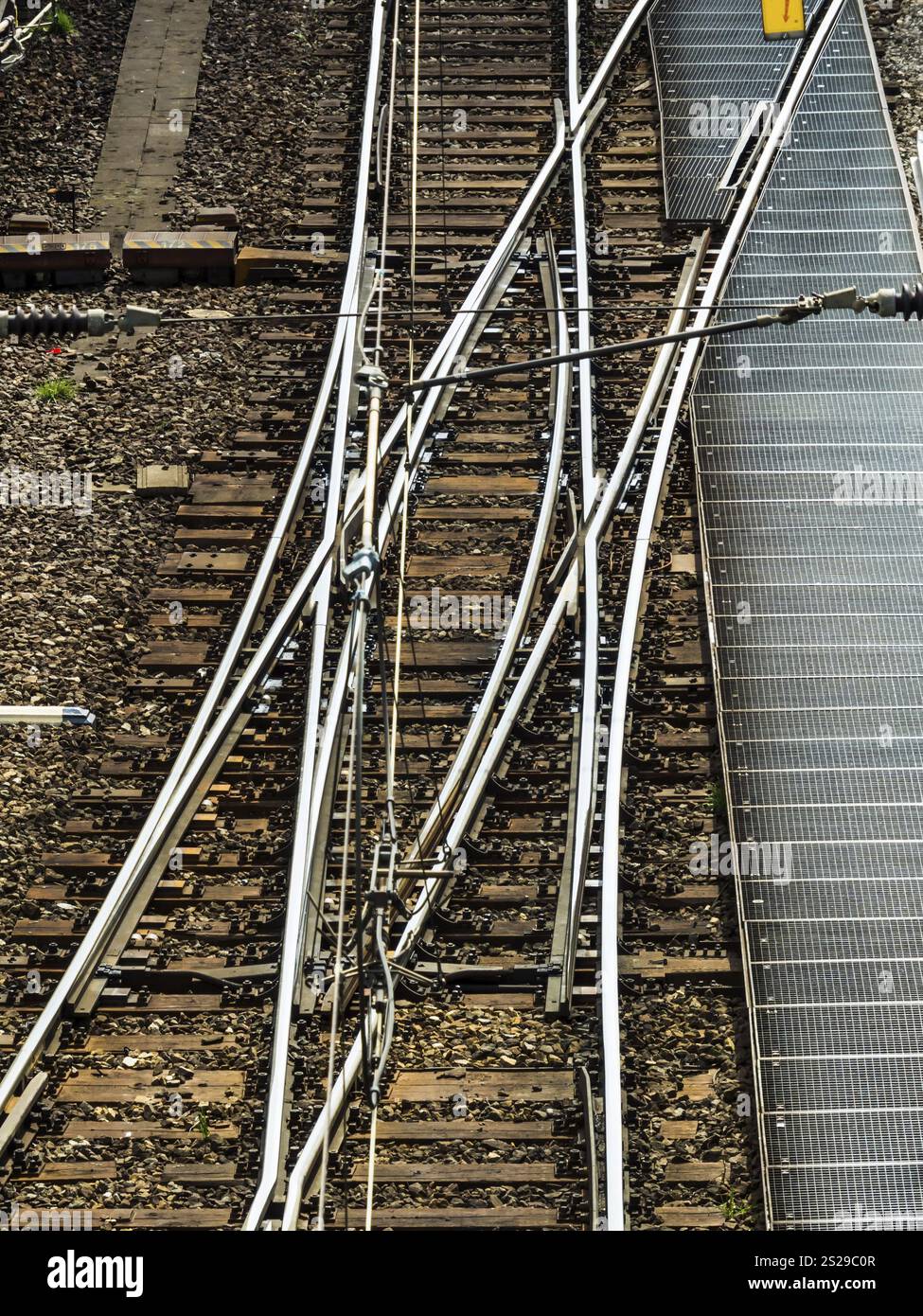 Switch on the rails of a railway. Symbolic photo for decision ...
