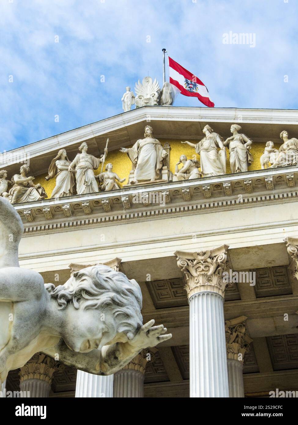 The Austrian Parliament in Vienna. Seat of the Austrian government ...