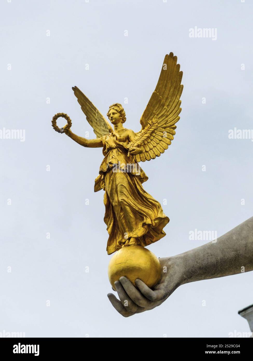 The parliament in Vienna, Austria. With the statue of Pallas Athena ...