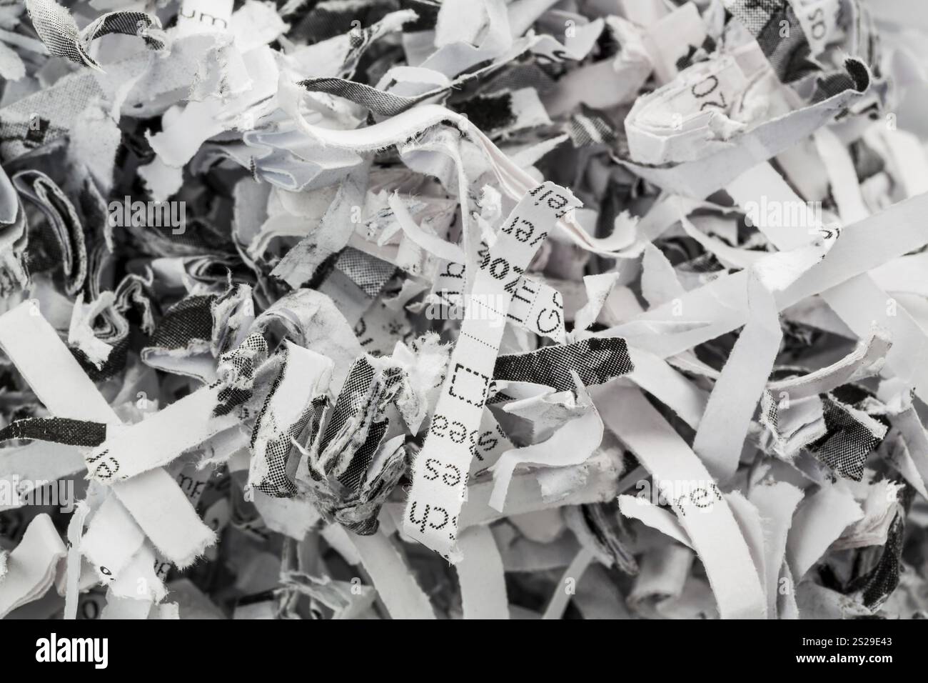 Paper shreds, symbolic photo for data destruction, documentation and ...