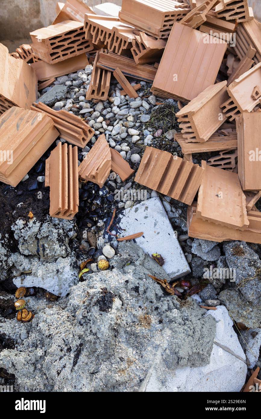 The rubble and bricks on a building site Stock Photo - Alamy