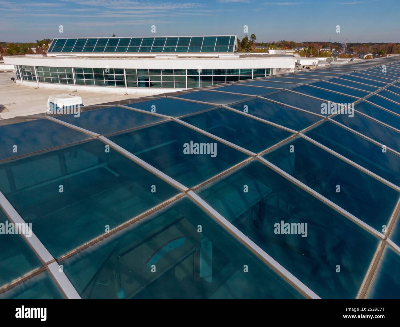 Day Time Drone Images of Large Commercial Building With a TPO Roof and ...