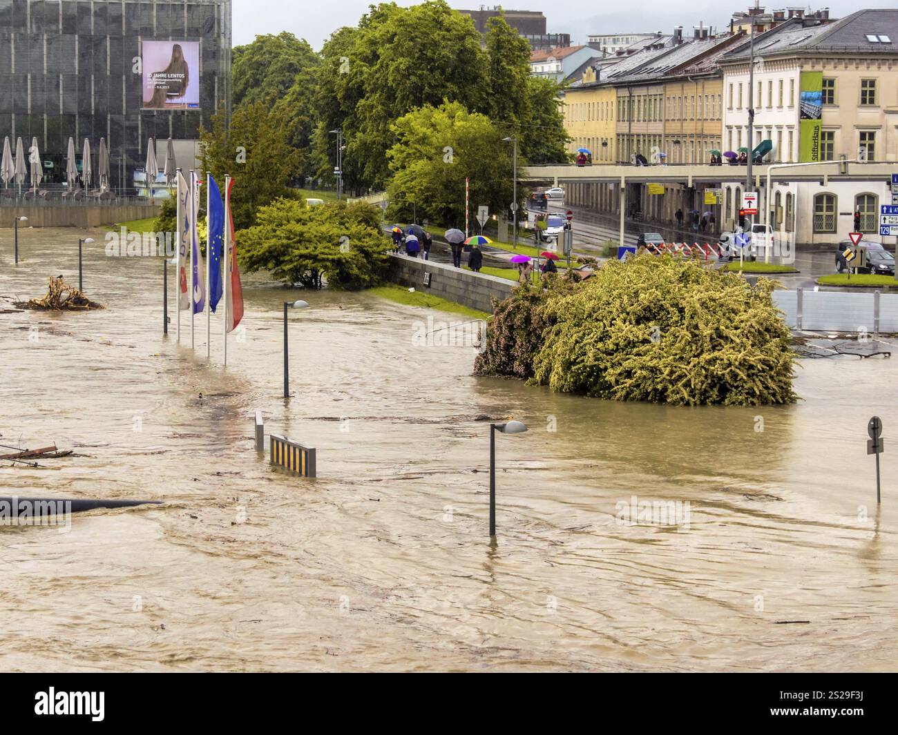 Flood 2013, Linz, Austria. Flooding and inundation Stock Photo - Alamy