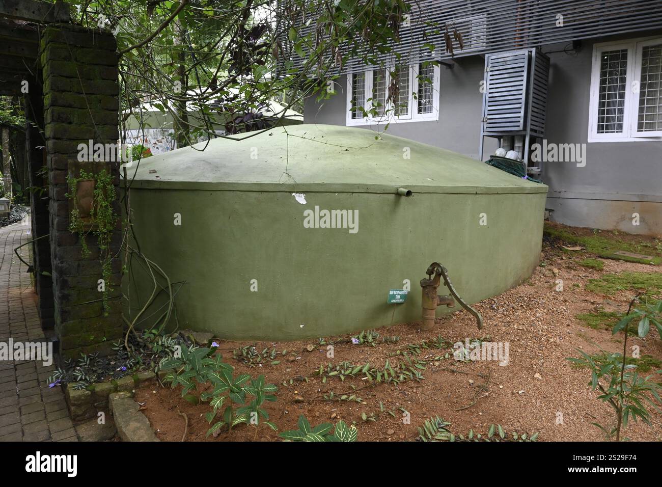 Water storage tank, rainwater storage tank, India, Kerala, Asia Stock ...
