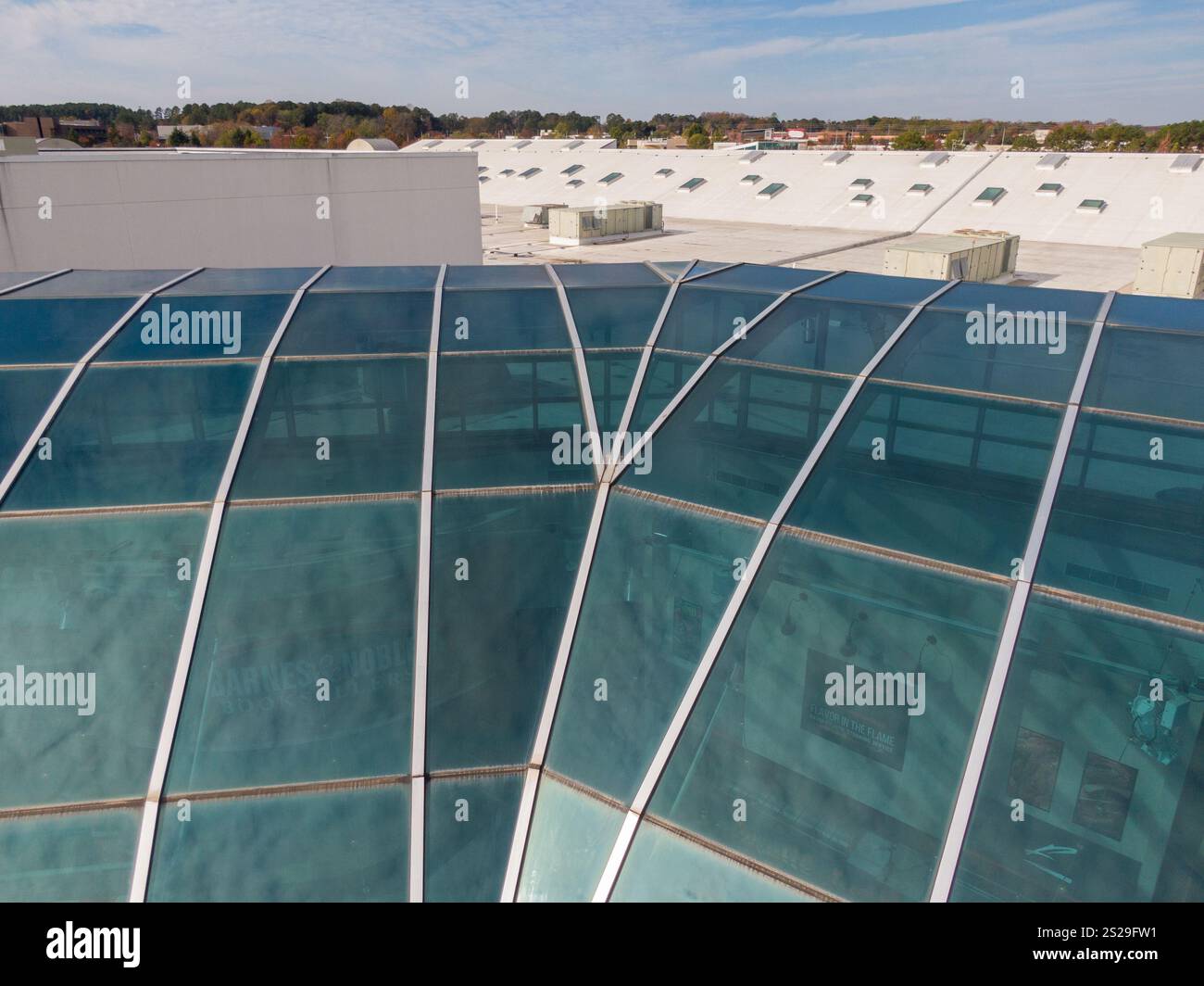 Day Time Drone Images of Large Commercial Building With a TPO Roof and ...