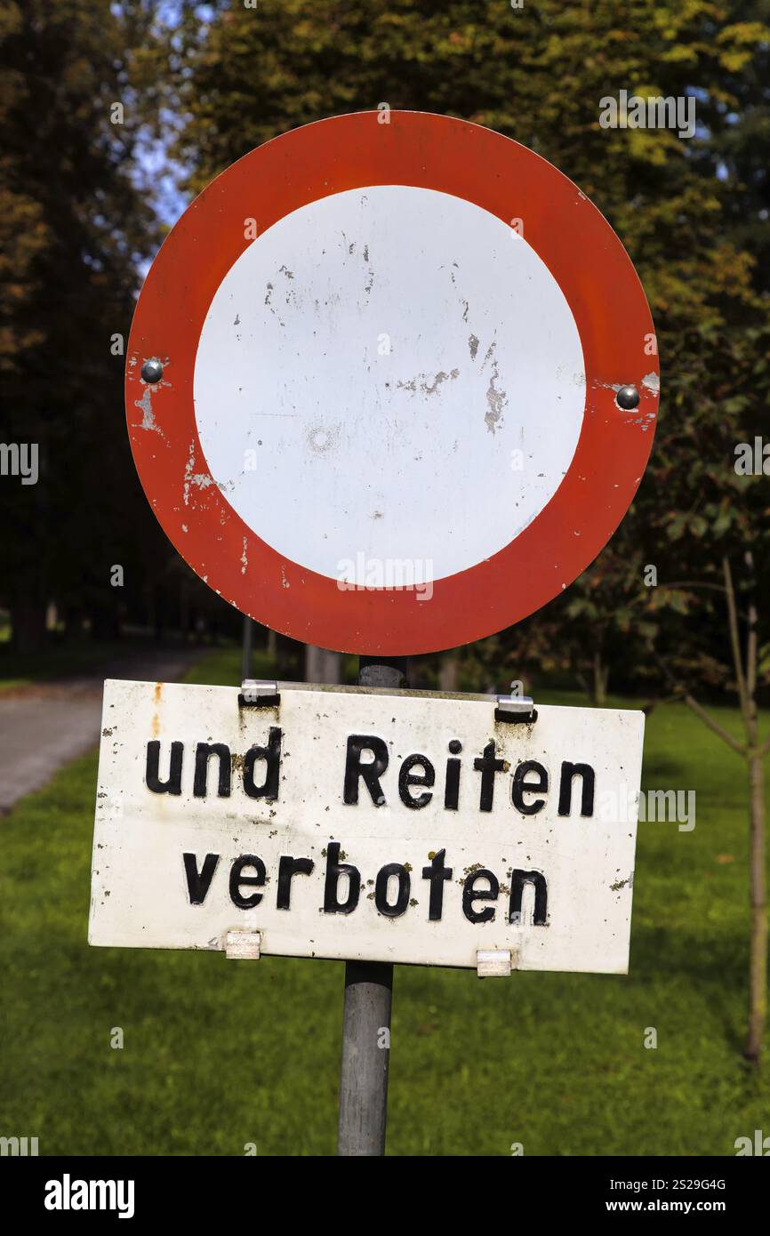 The traffic sign no riding. Additional signs riding prohibited ...