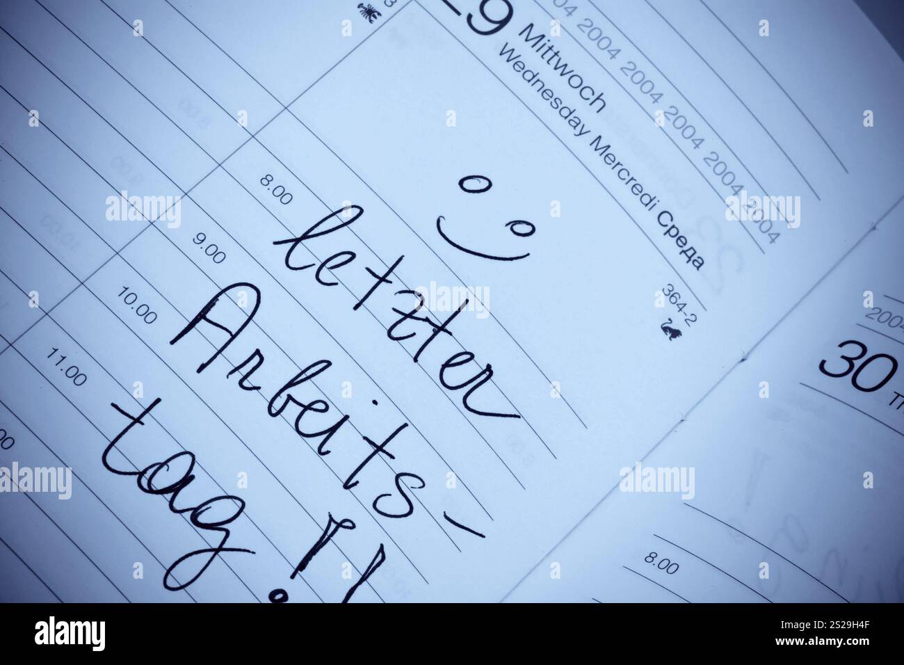 Last working day in a calendar. Symbol photo for pension, retirement ...