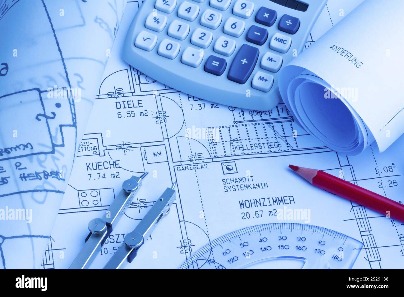 Construction plan for a residential building. Drawings and plans by an ...