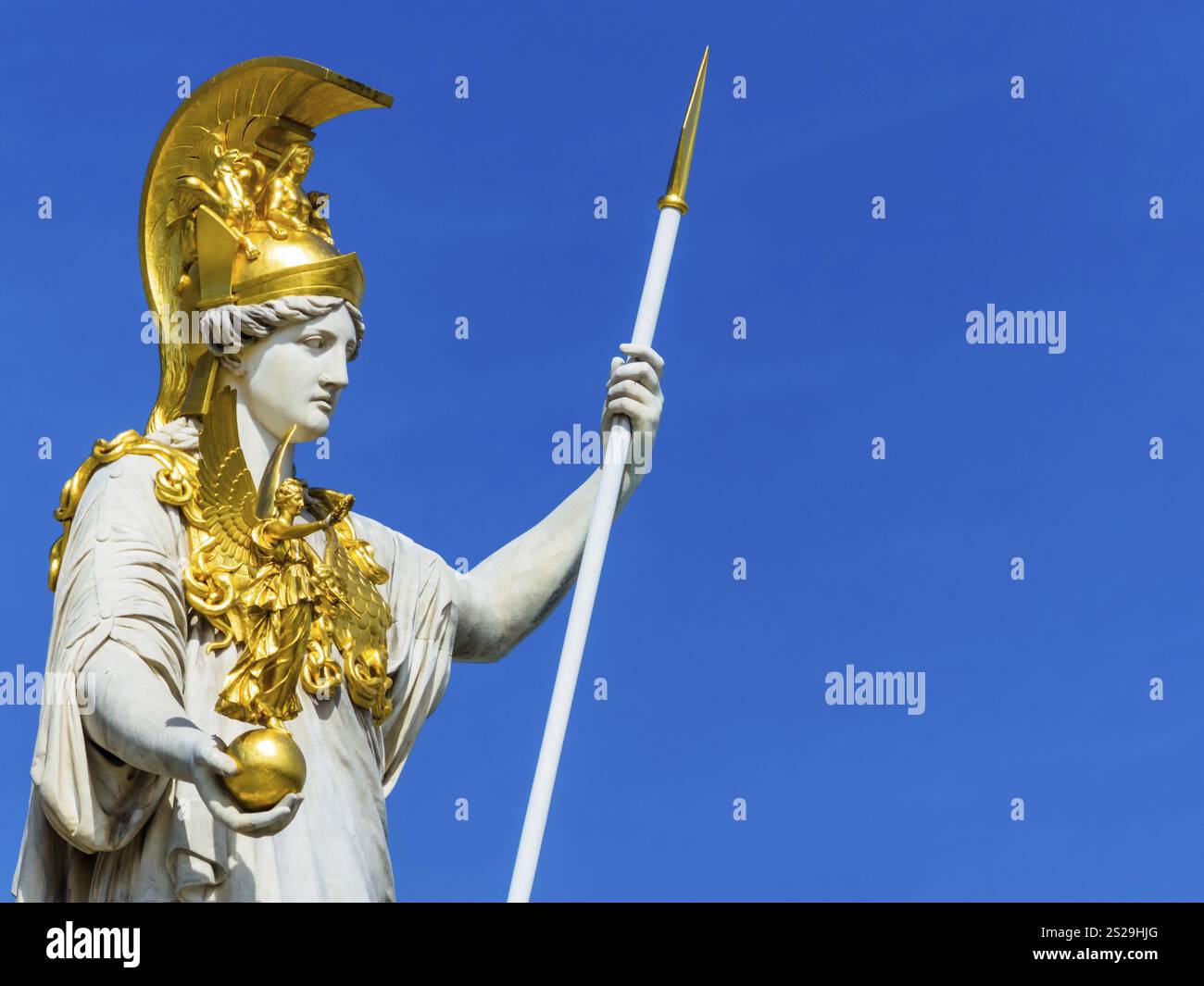 The parliament in Vienna, Austria. With the statue of Pallas Athena ...