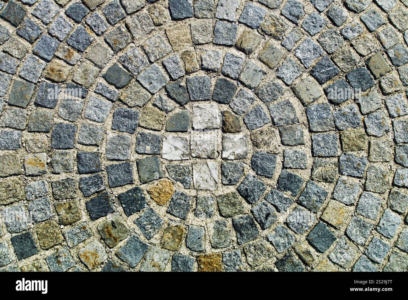 Paving stones arranged in a circle, symbolising order, conformity and ...