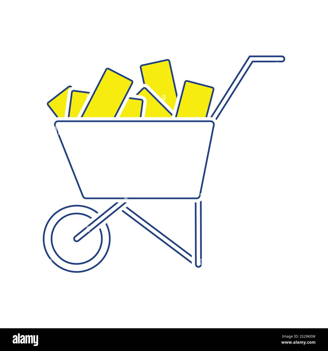 Icon of construction cart . Thin line design. Vector illustration Stock ...