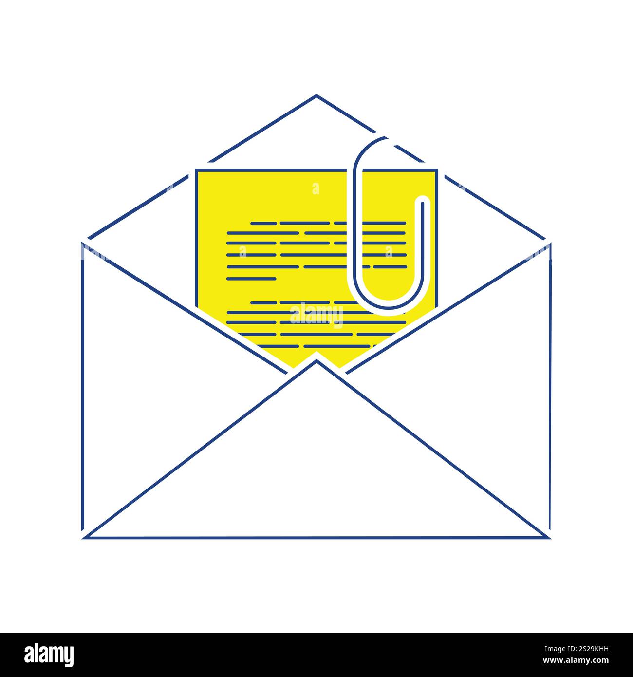 Mail with attachment icon. Thin line design. Vector illustration Stock ...