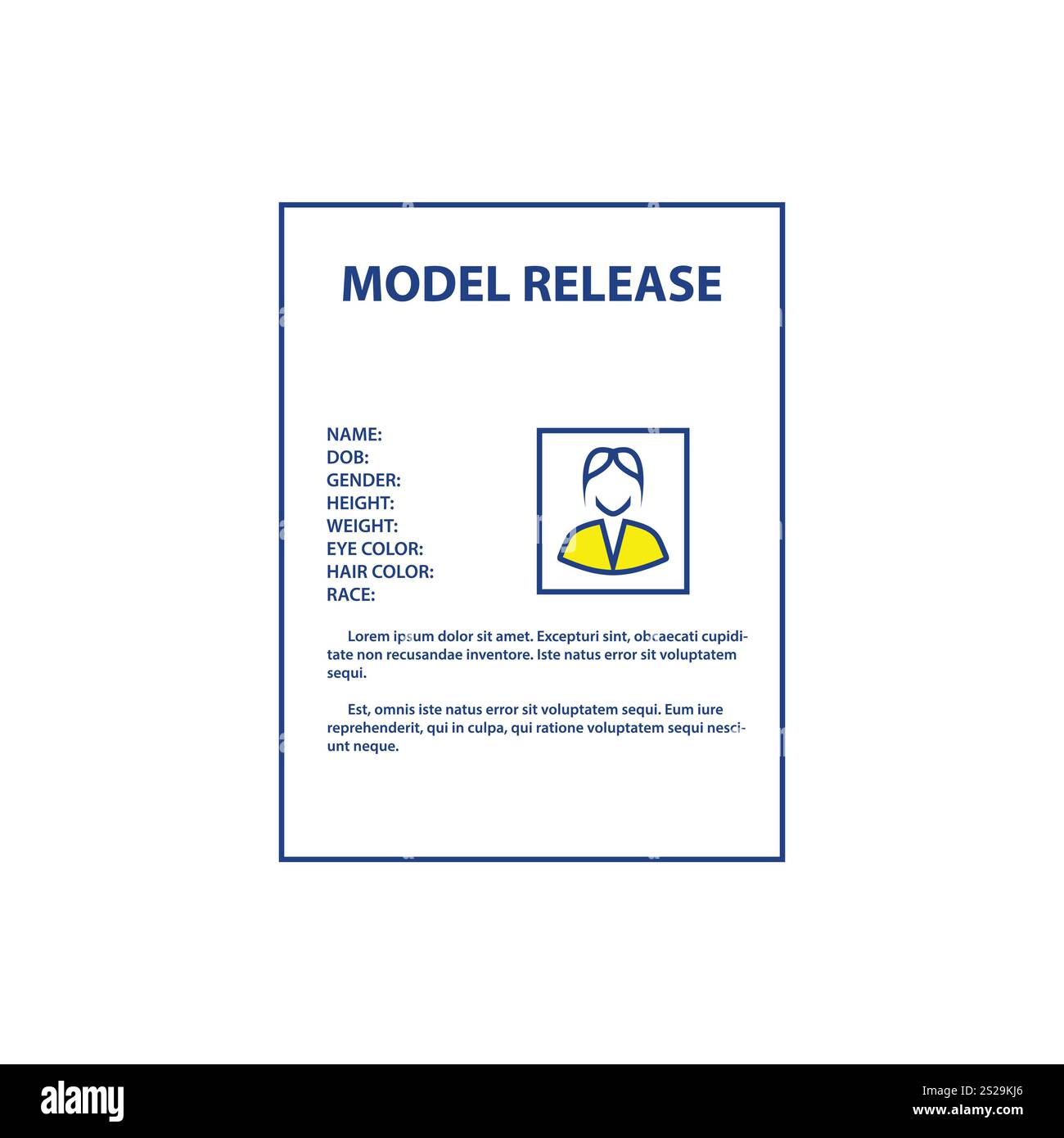 Icon of model release document. Thin line design. Vector illustration ...