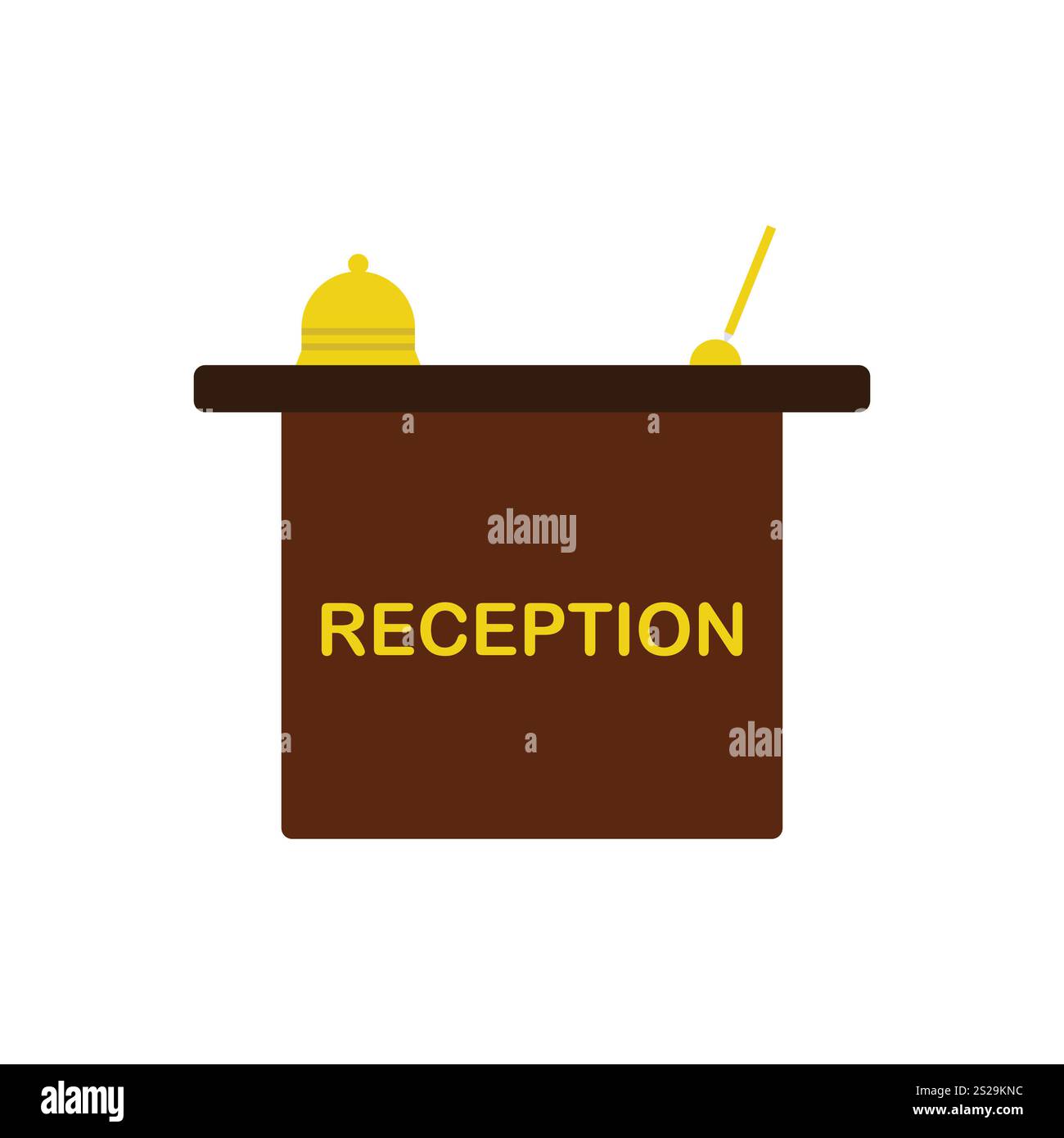 Hotel reception desk icon. Flat color design. Vector illustration Stock ...