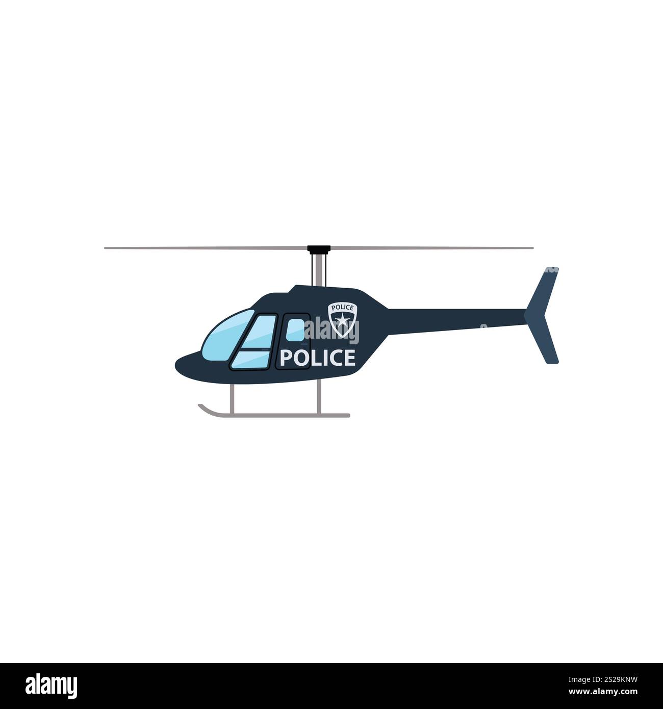 Police helicopter icon. Flat color design. Vector illustration Stock ...