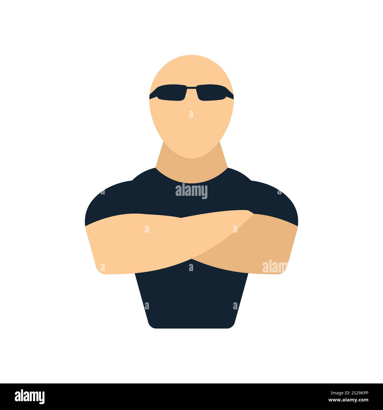 Night club security icon. Flat color design. Vector illustration Stock ...