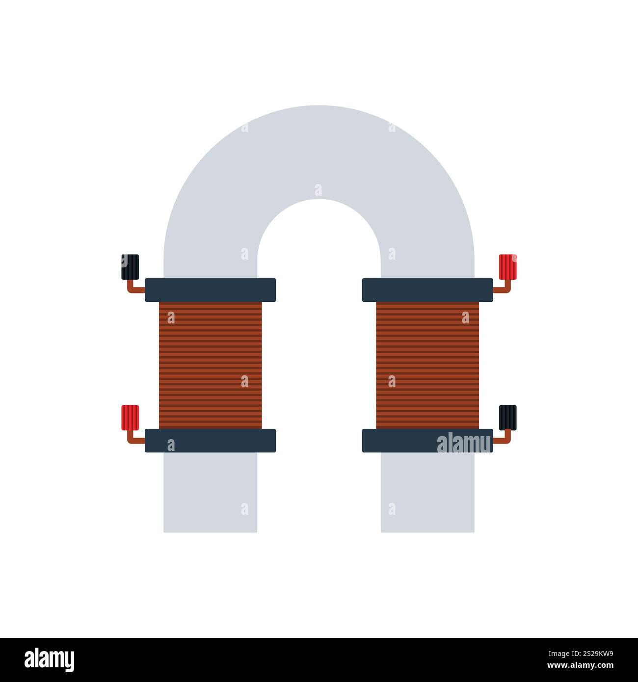 Electric magnet icon. Flat color design. Vector illustration Stock ...