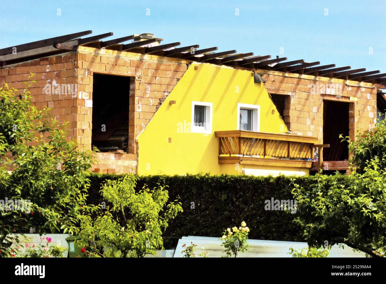 Building site during the conversion of a residential building. A ...