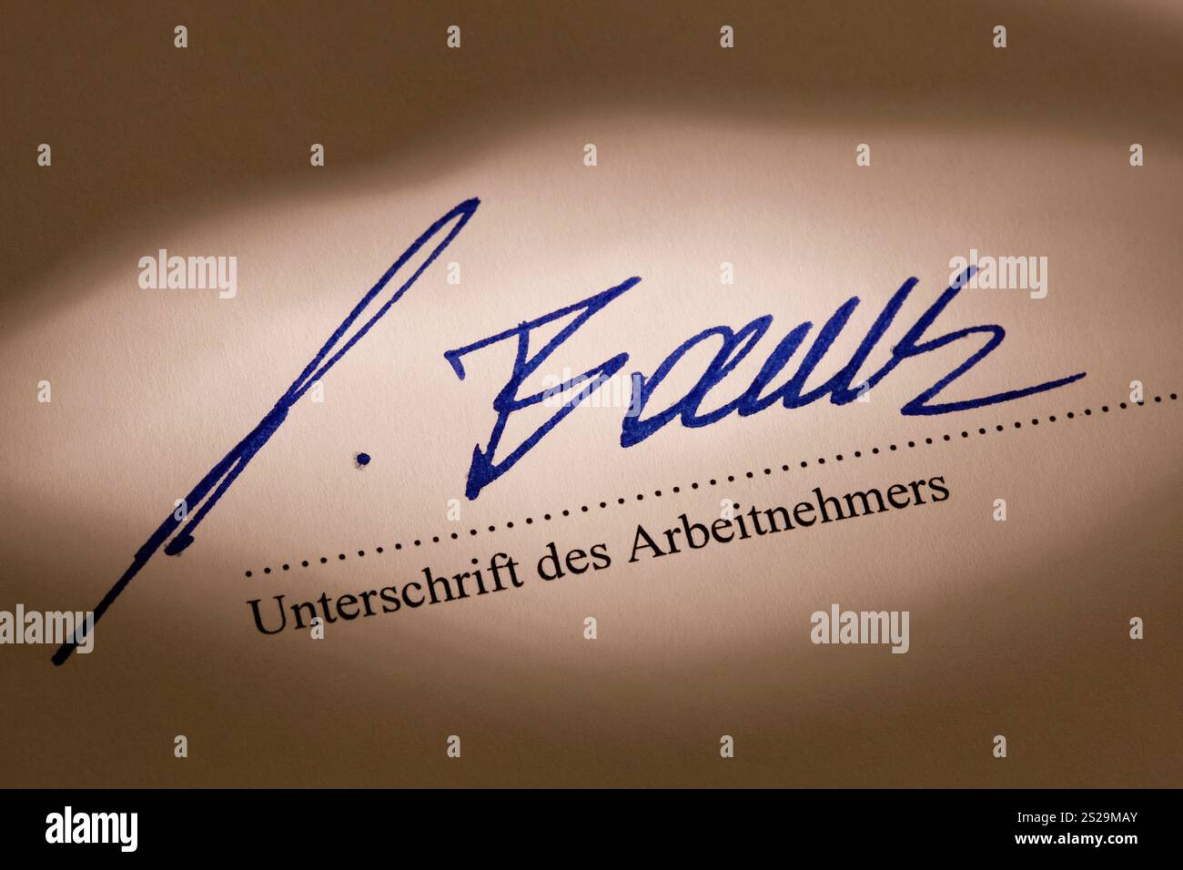 Signature of an employee under his new employment contract Stock Photo ...