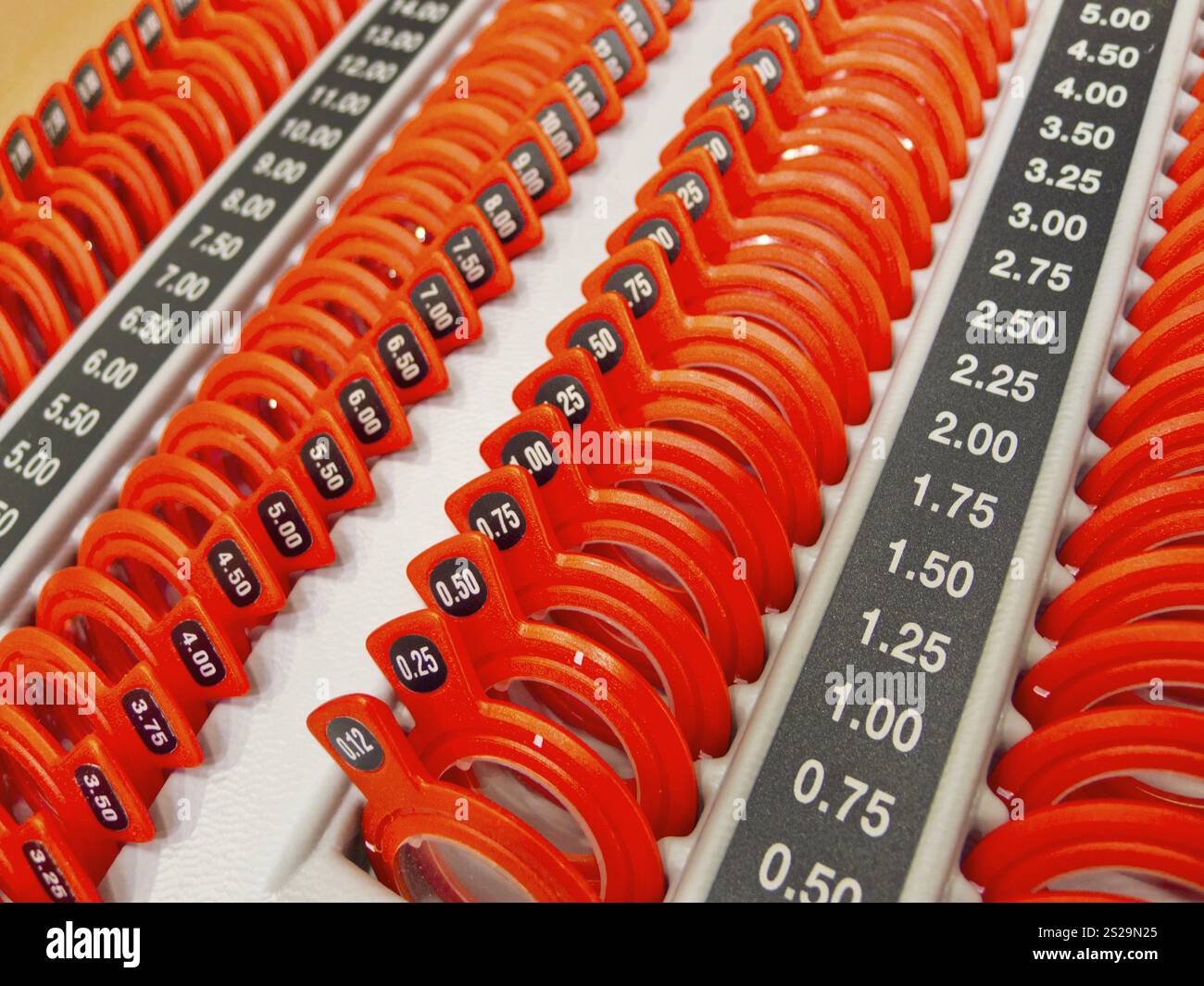 Glasses for testing the visual acuity of the eyes at an optician Stock ...