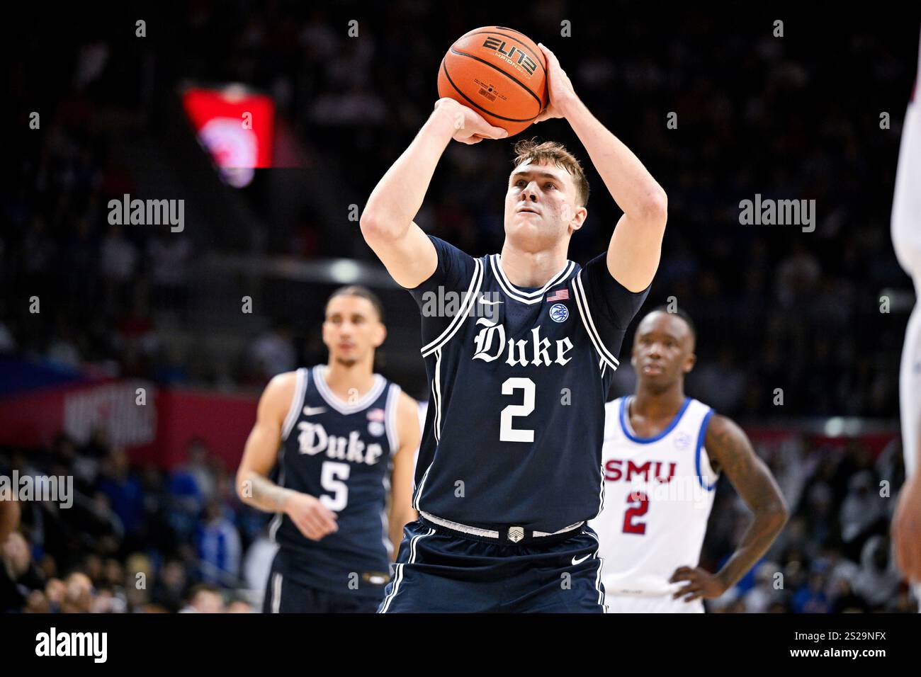 Duke guard Cooper Flagg shoots a free throw during an NCAA college ...