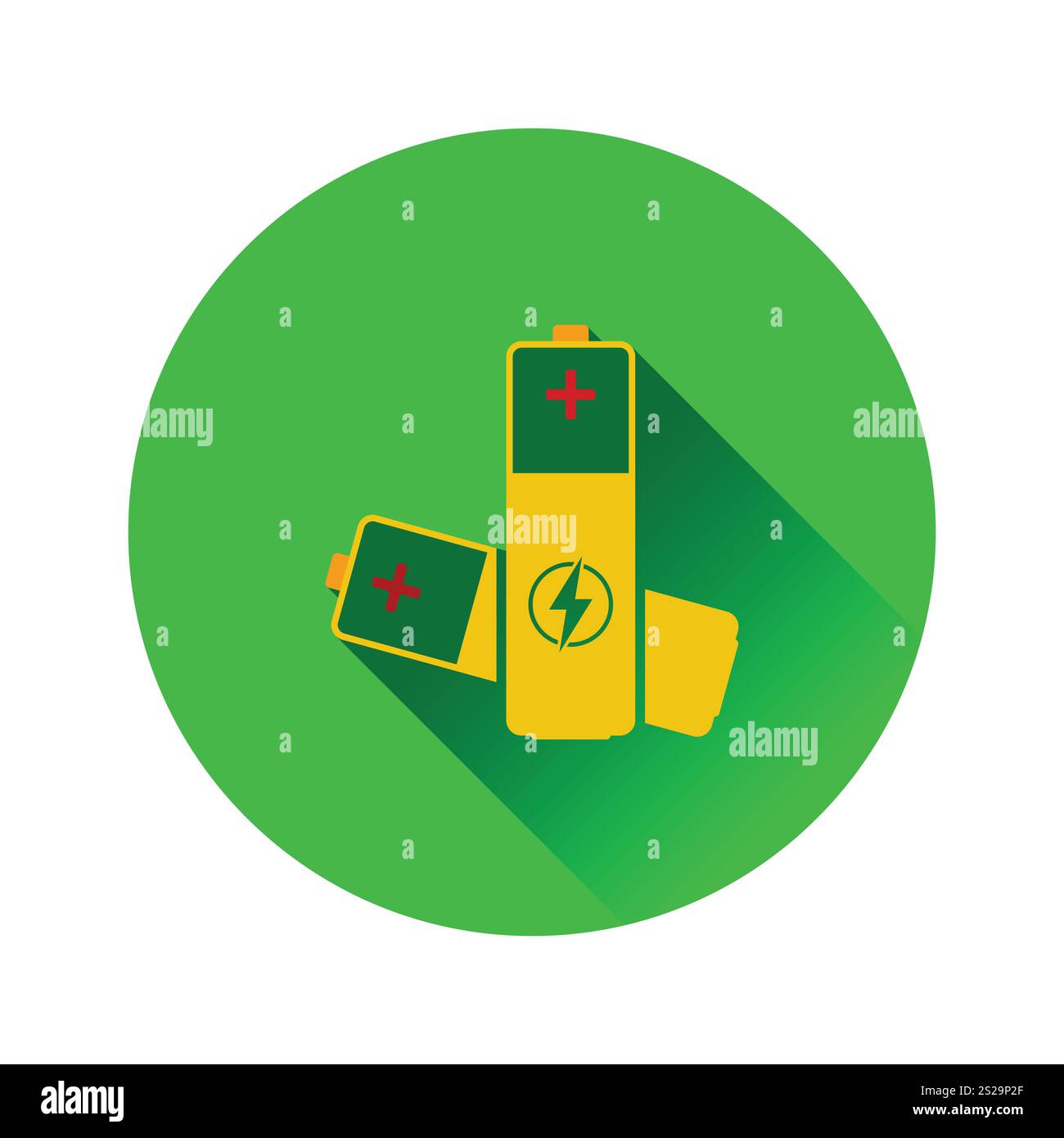 Electric battery icon. Flat color design. Vector illustration Stock ...