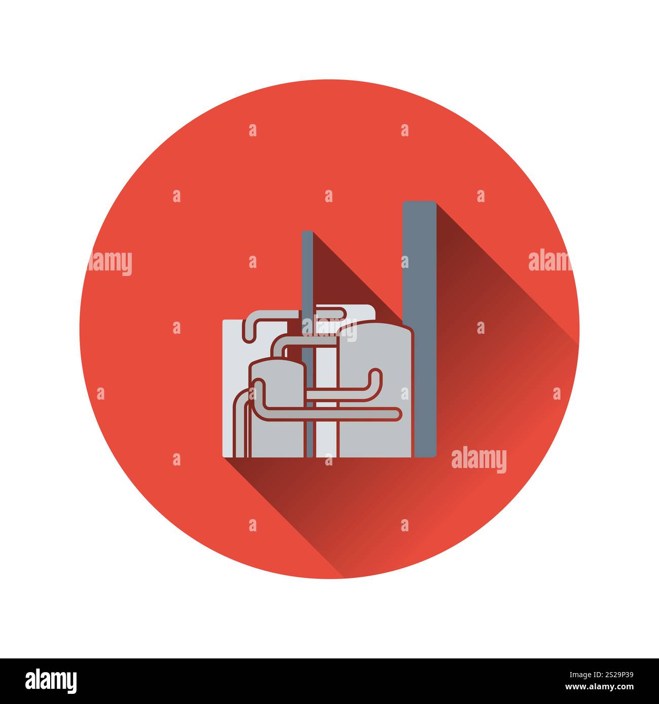 Chemical plant icon. Flat color design. Vector illustration Stock Photo ...