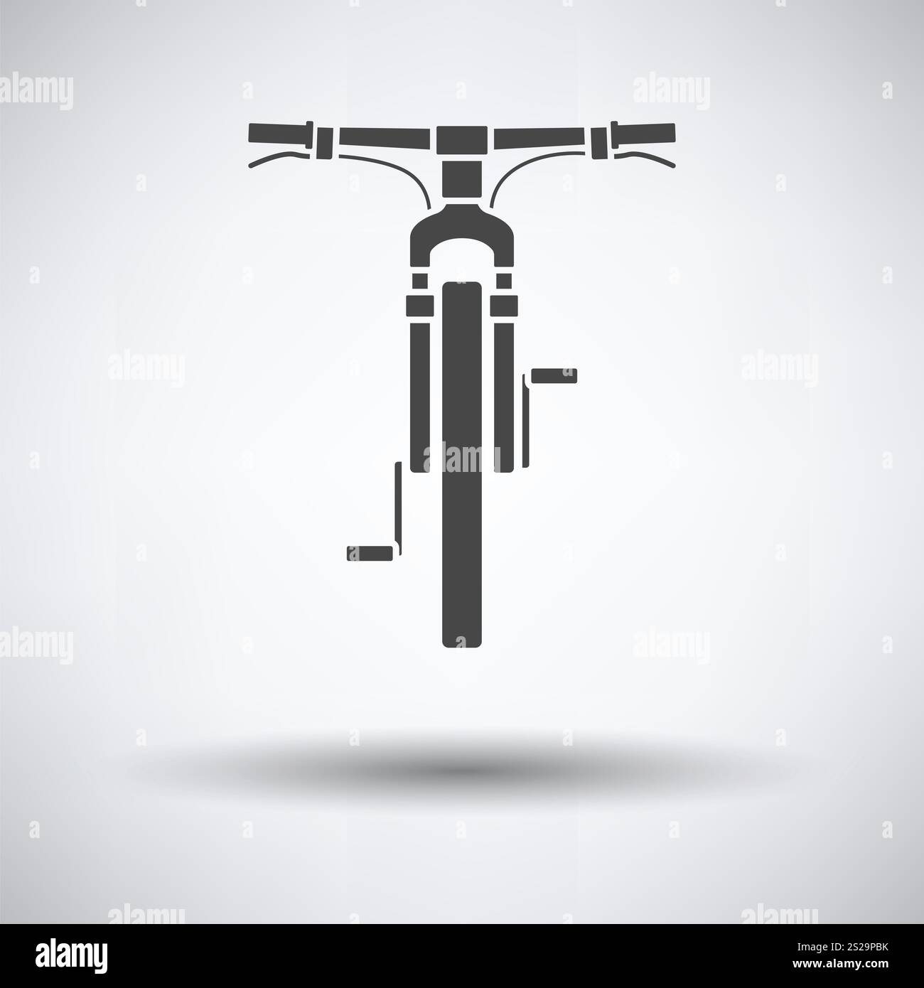 Bike icon front view on gray background, round shadow. Vector ...