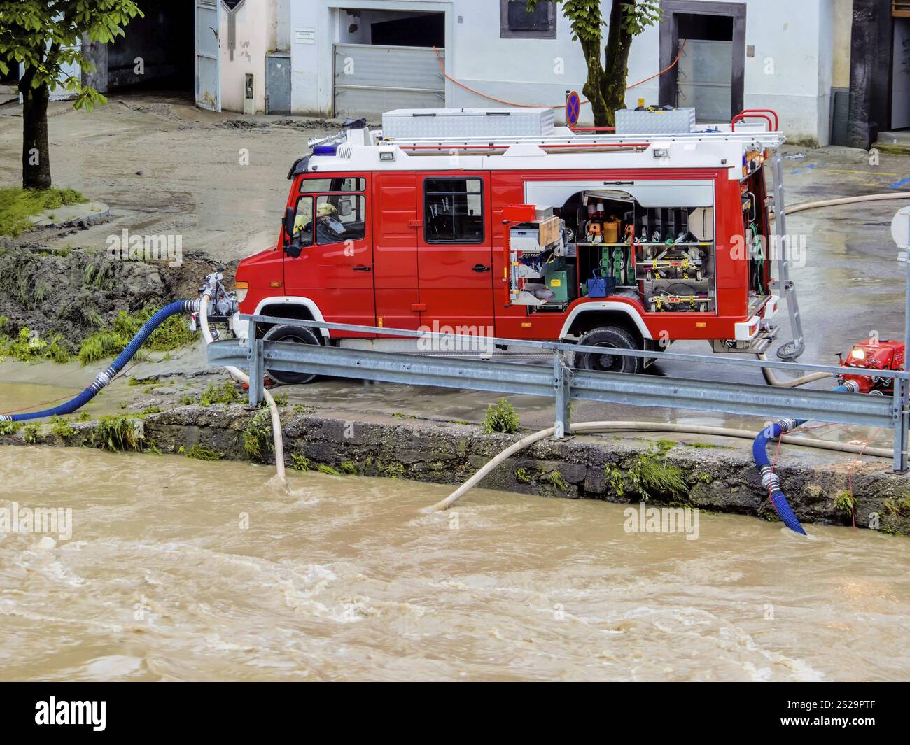 Flood 2013 in Steyr, Austria. Flooding and inundation Stock Photo - Alamy