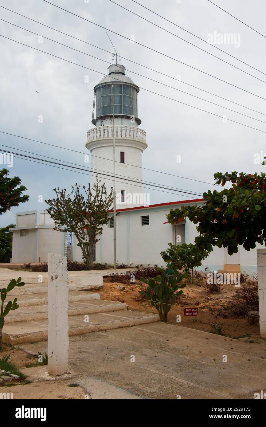 The 18m high Faro del Morro lighthouse from 1914 in Castillo del Morro ...