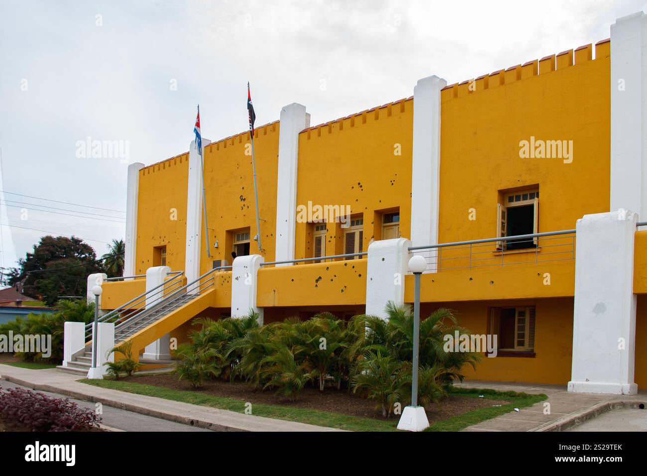 The Moncada barracks, today the 26th of july museum with bullet holes ...