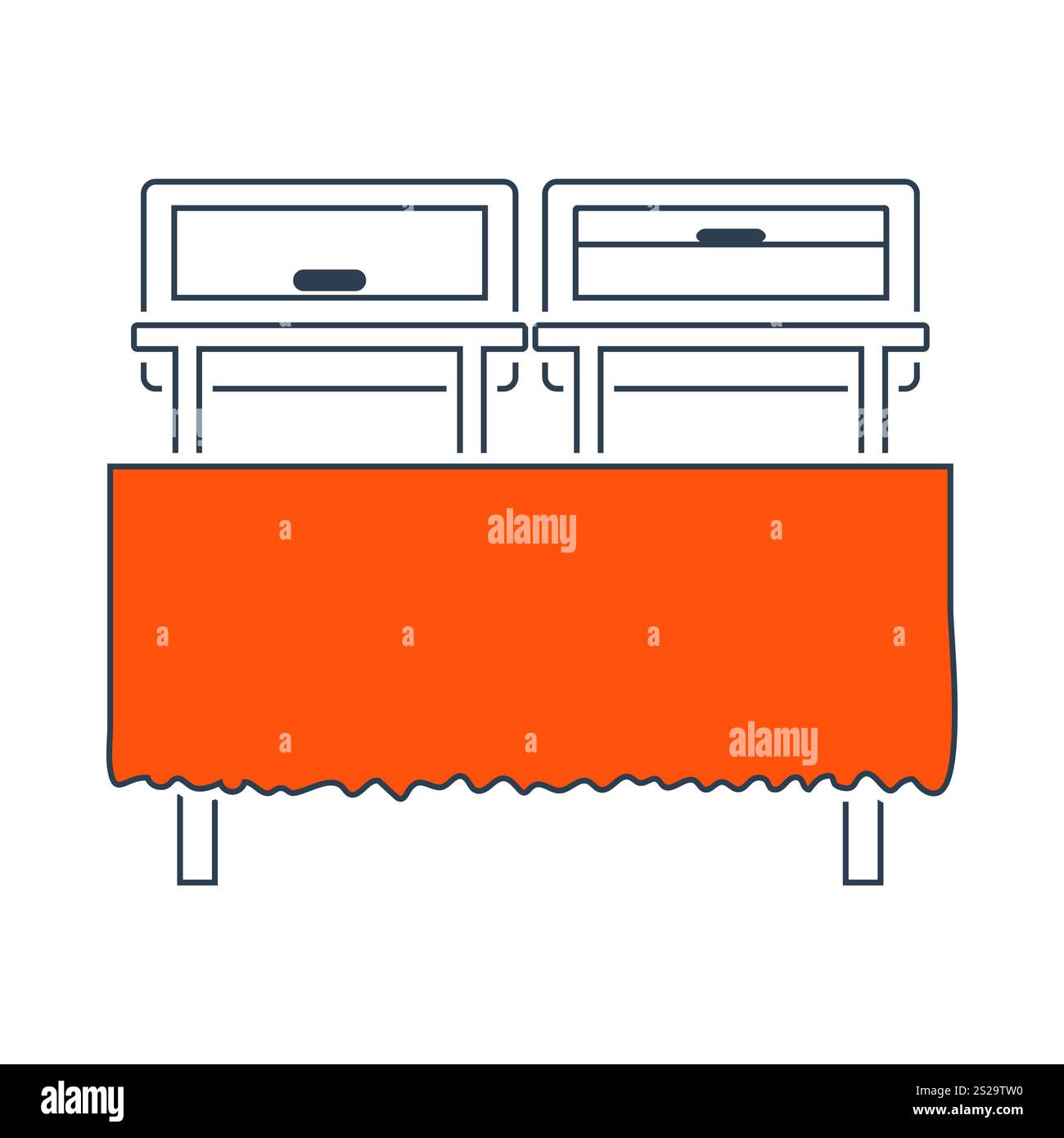 Icon Of Chafing Dish. Thin Line With Red Fill Design. Vector ...