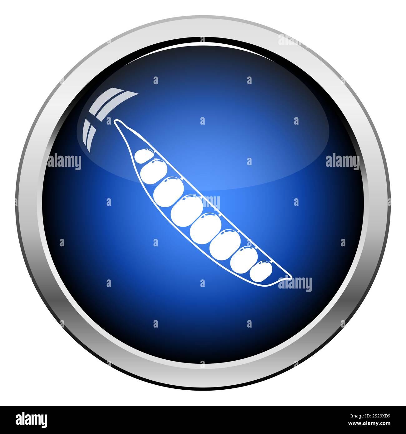 Pea Icon. Glossy Button Design. Vector Illustration Stock Photo - Alamy