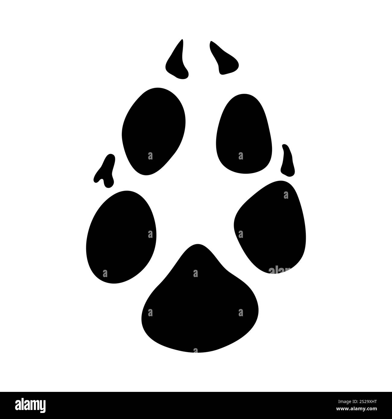 Fox Footprint. Black Silhouette Design. Vector Illustration Stock Photo ...
